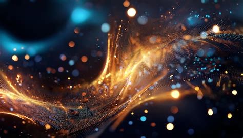 Abstract Digital Art With Glowing Particles Premium Ai Generated Image