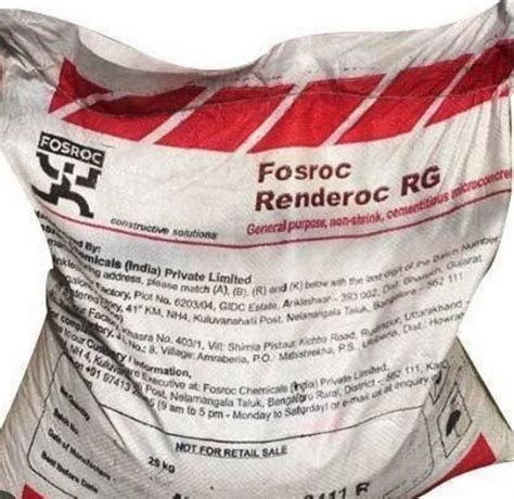 Fosroc Renderoc Rg Micro Concrete Packaging Size 25 Kg At Rs 14 Kg In Agra