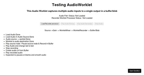 Audio Worklet Source Stereo Gain Multipletrax Optimise Codesandbox