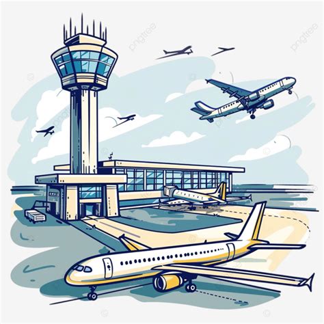 Airport Cartoon Concept Cartoon Clipart Airport Clipart Design Png