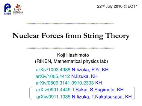 Ppt Nuclear Forces From String Theory Powerpoint Presentation Free
