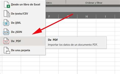 usar los datos que tiene un pdf en una hoja de cálculo de excel