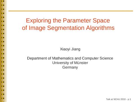 ppt exploring the parameter space of image segmentation algorithms dokumen tips