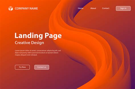 방문 페이지 템플릿 빨간색 그라데이션 배경에 유체 추상 설계 0명에 대한 스톡 벡터 아트 및 기타 이미지 0명 3차원 형태 가상현실 Istock