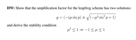 Solved Hw Show That The Amplification Factor For The