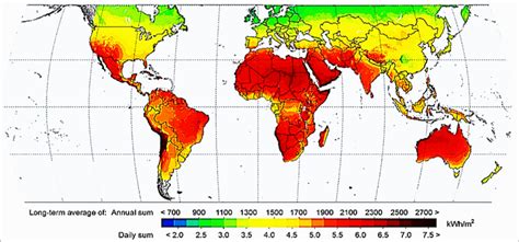 Global Solar Radiation Received World Map Kannan And Vakeesan 2016