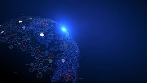 다채로운 입자와 육각형 벡터 일러스트로 구성된 여러 가지 빛깔의 지구 0명에 대한 스톡 벡터 아트 및 기타 이미지 0명 3차원 형태 가상현실 Istock