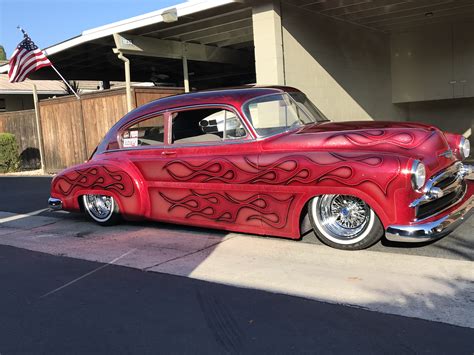 1950 Fleetline Lowrider With Custom Flame Paint Job