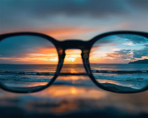 A Pair Of Glasses Focusing On A Distant Horizon Illustrating The Vision
