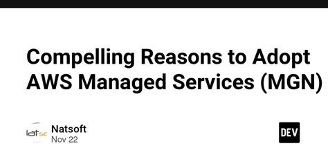 Compelling Reasons To Adopt Aws Managed Services Mgn Dev Community