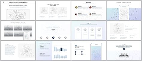 최소한의 프리젠테이션 포트폴리오 템플릿 블루 색상의 요소 연결 개념입니다 책자 커버 벡터 디자인입니다 전단지 전단지 책자에 대