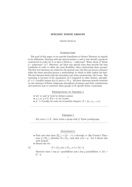Specific Finite Groupsgeneral Pdf