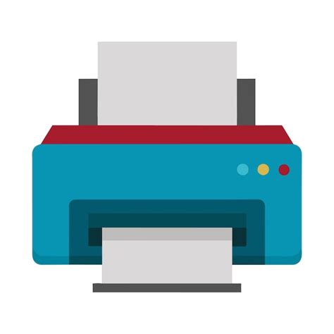색 배경에 있는 프린터 평면 터 일러스트레이션 프리미엄 벡터