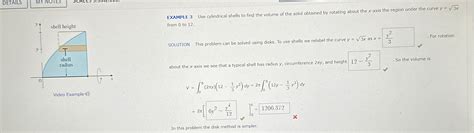 Solved Example 3 ﻿use Cylindrical Shells To Find The Volume