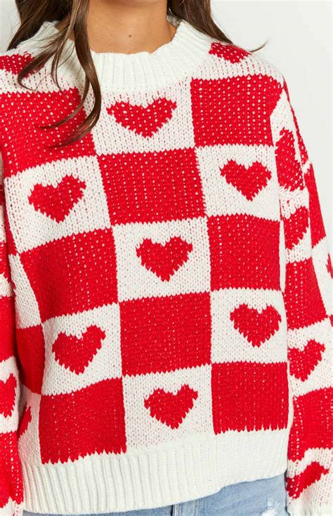 Red Heart Patchwork Jumper Beginning Boutique Us