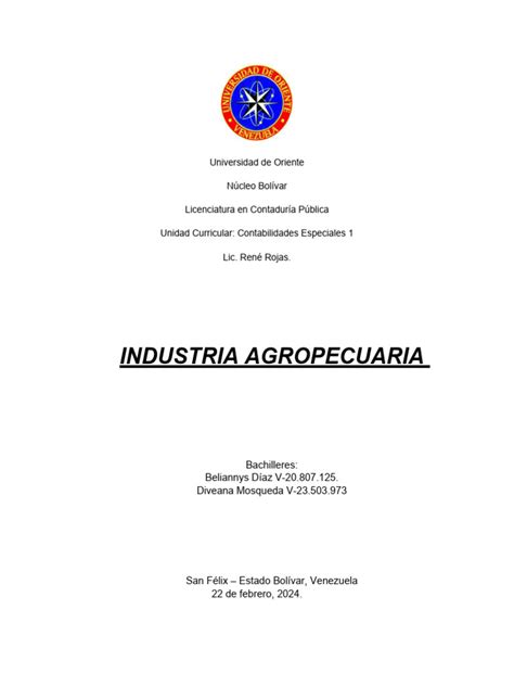 Empresa Agropecuaria Pdf Contabilidad Agricultura
