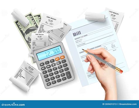 Cash Receipt Bill Composition Stock Vector Illustration Of Credit Price 269431213