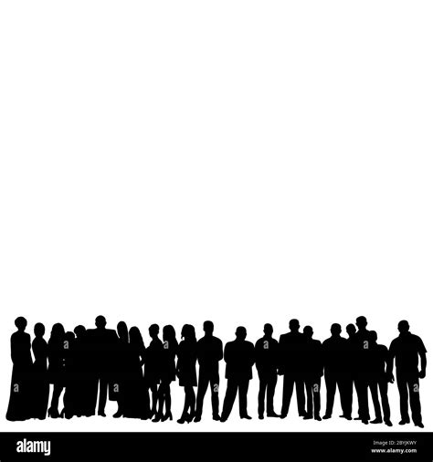 Crowd Of People Standing Silhouette