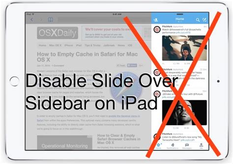 How To Disable The Slide Over Sidebar On Ipad