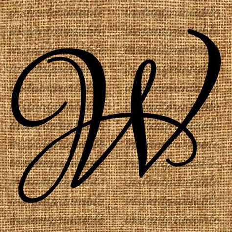 Monogram Initial Letter W Letter Clip Art Letter Decal Download