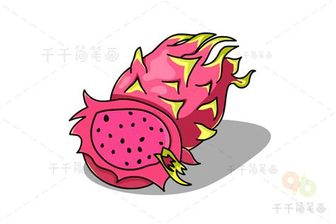 简笔画水果火龙果 火龙果简笔画简单 大山谷图库