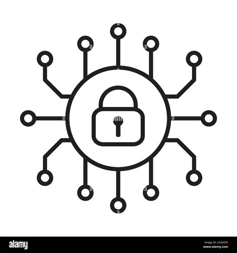 Cyber Security Icon Vector Security Logo Artificial Intelligence Keyhole Symbol Speed Internet