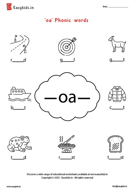 Oa Words Interactive Worksheet In Phonics Worksheets