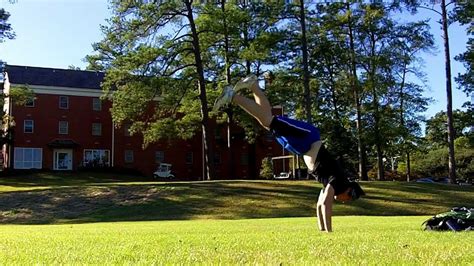 Back Handspring Flash Kick Slow Mo Youtube