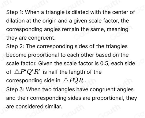 Solved 2 Complete The Statement Pqr Is Dilated With The Center Of