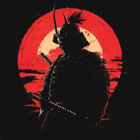Ghost Samurai Warrior Tshirt Design Vector Premium Ai Generated Vector
