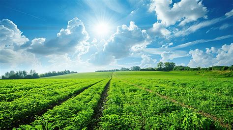 Agriculture Field And Sky Background Agriculture Tractor Grass