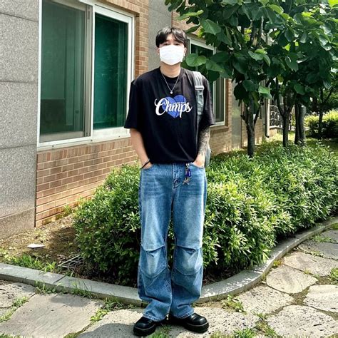 남자 블록코어 반팔 티셔츠 본챔스 여름 코디 네이버 블로그