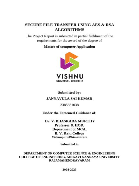 Secure File Transfer Using Aes And Rsa Algorithms Pdf Encryption Key Cryptography