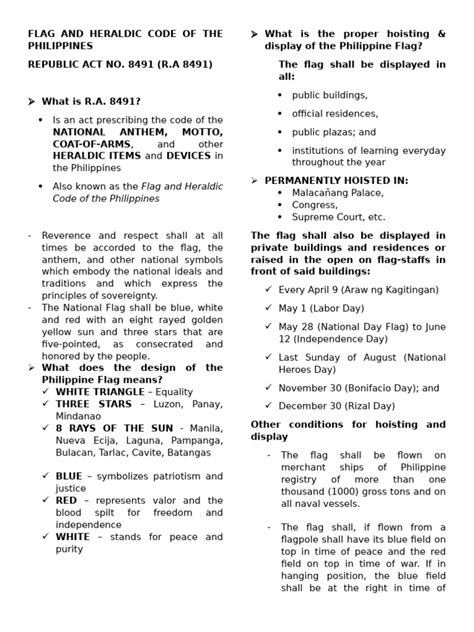 Flag And Heraldic Code Of The Philippines Pdf Heraldry Philippines