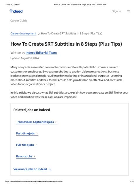 How To Create Srt Subtitles In 8 Steps Plus Tips Pdf Search Engine Optimization Software