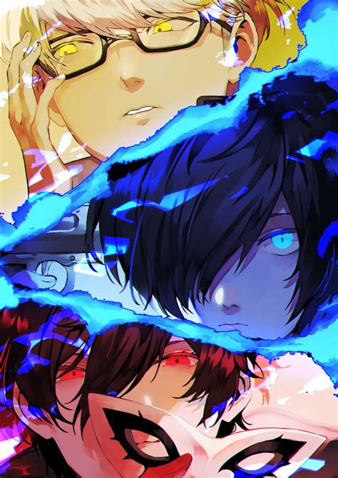 Narukami Yuu Amamiya Ren And Yuuki Makoto Persona And 3 More Drawn