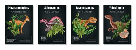 Dinosaur Poster Set 24817415 Vector Art At Vecteezy