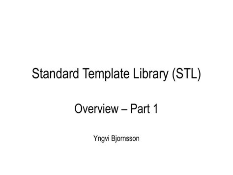 Ppt Standard Template Library Stl Powerpoint Presentation Free Download Id3137311