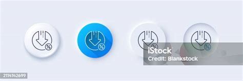 대출 비율 감소 선 아이콘입니다 할인 기호입니다 선 아이콘 벡터 3차원 형태에 대한 스톡 벡터 아트 및 기타 이미지 3차원 형태 감소 고급 Istock