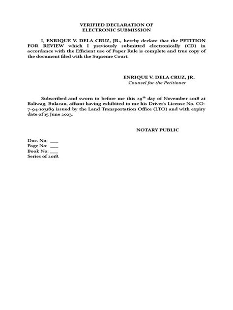 Verified Declaration Pdf