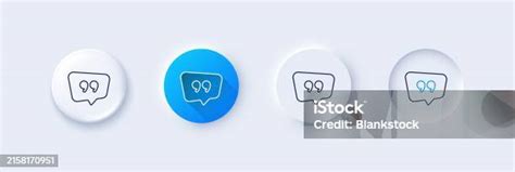 따옴표 거품 선 아이콘입니다 채팅 댓글 기호 말풍선 선 아이콘 벡터 3차원 형태에 대한 스톡 벡터 아트 및 기타 이미지 3차원 형태 고급 그라데이션 Istock