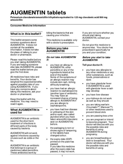 Augmentin Pdf Clinical Medicine Diseases And Disorders