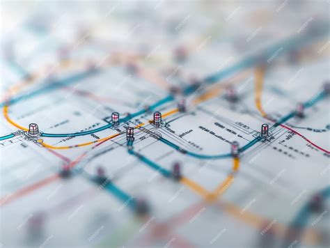 Public Transport Network Map Showing Routes And Connections Premium