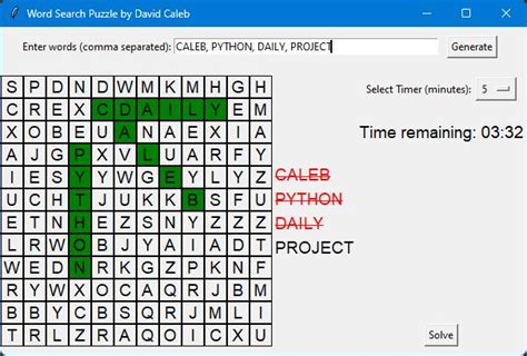 David Caleb Chaparro Orozco On Linkedin Python Tkinter Wordsearchpuzzle Guiprogramming