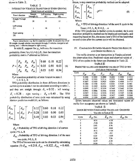 Table I From The Model Analysis Of Vehicles Situation And Distribution In Intersections Based On