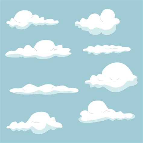 Cartoon Clouds Isolated On Blue Sky Background Vector Collection 11611587 Vector Art At Vecteezy