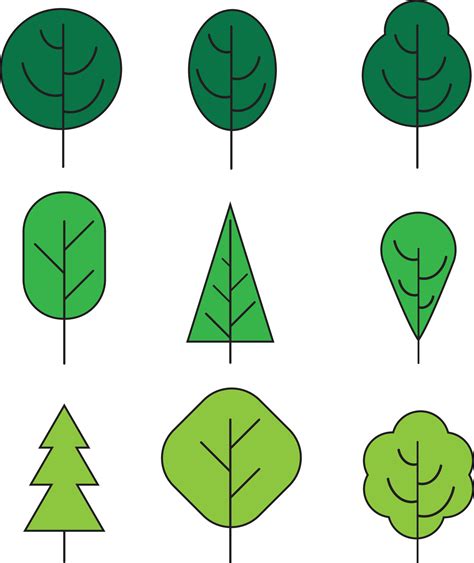 Tree Line Icon Naturally Beautiful Symbol Wooden Trunk And Outline Branches For Map Tree