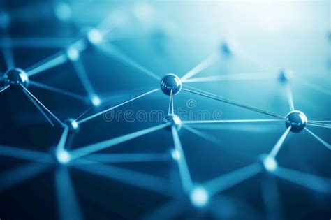 Abstract Network Of Metallic Spheres And Lines In Blue Tones Stock Image Image Of Connection