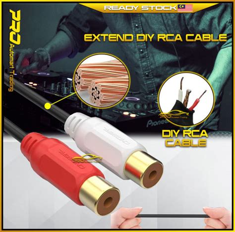 Extend Diy Audio Cable 2 Rca Lr Female Cable Lazada