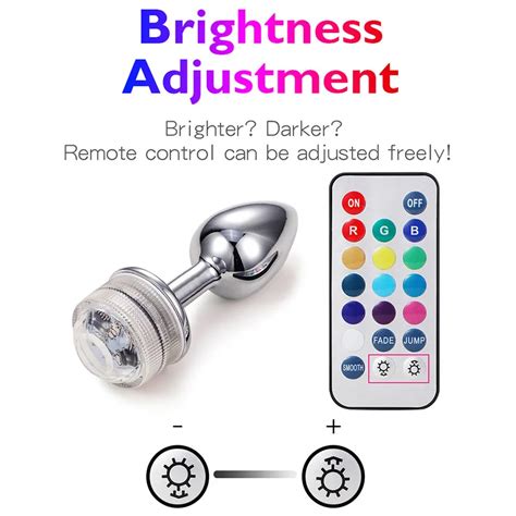 Remote Control LED Light Metal Anal Plug Prostate Massager